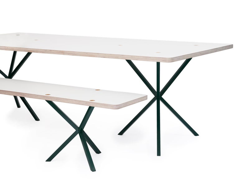 Neb Contemporary Dining Table with Laminate Top and Metal Legs by Per ...