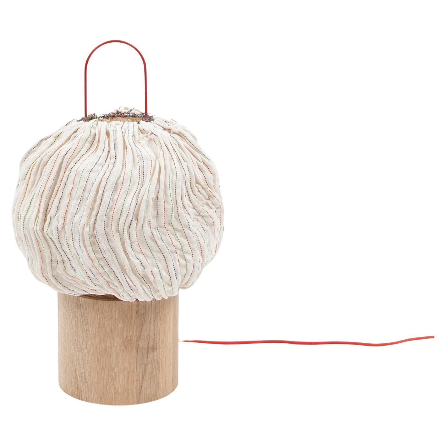 Nebule lamp with a oak base - medium size For Sale at 1stDibs
