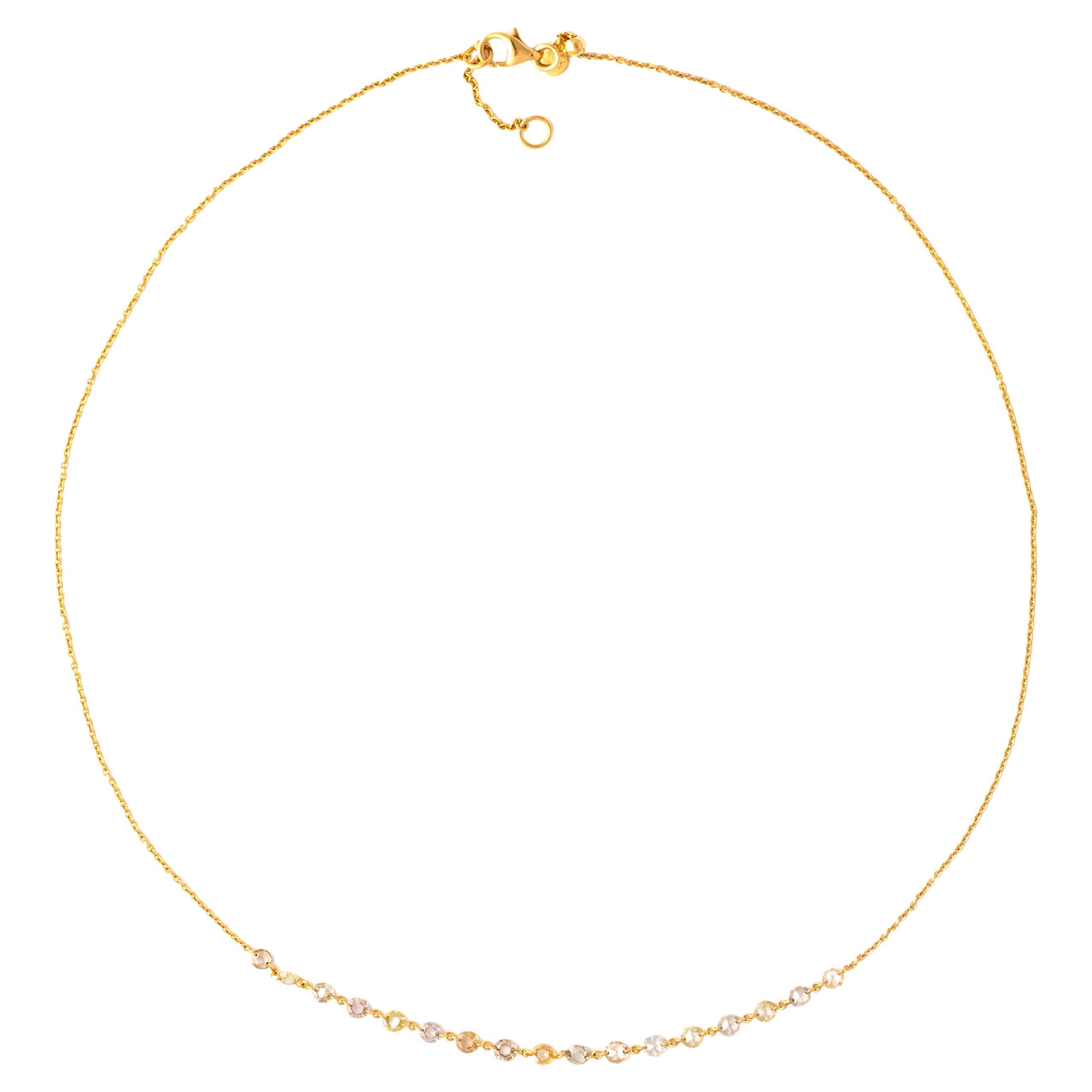 Necklace 18K yellow gold Natural Fancy color Diamond For Sale at 1stDibs