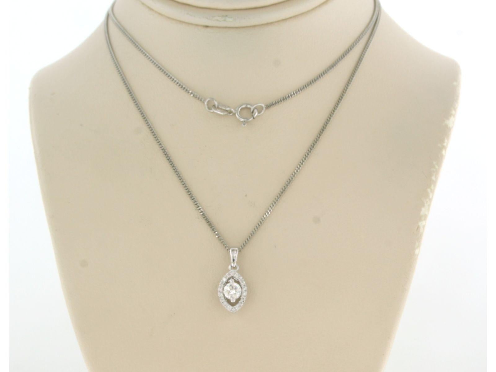 Neckalce and pendant set with topaz and diamonds 14k white gold For ...