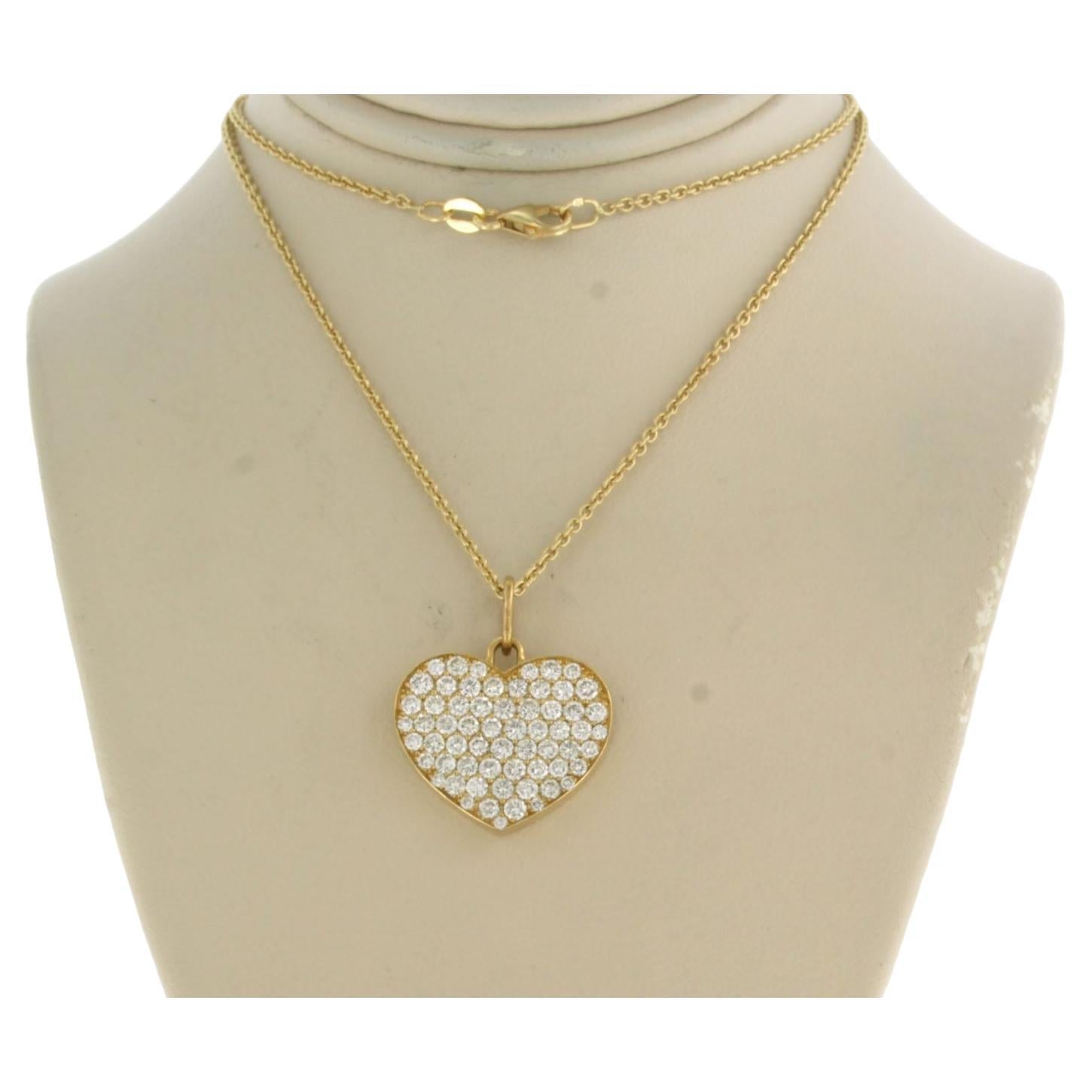 Necklace with pendant set with Diamonds 18k gold For Sale at 1stDibs