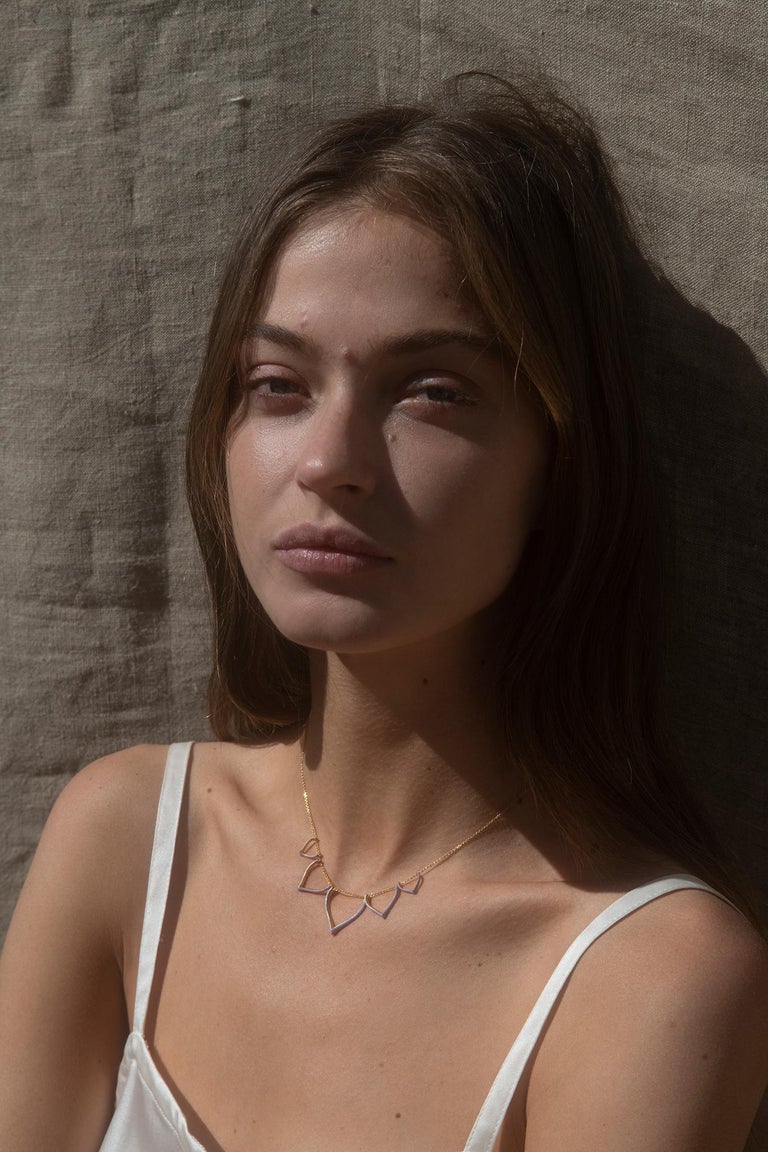 Necklace Chain Classic 18K Gold-Plated Sterling Silver Lotus Shaped ...