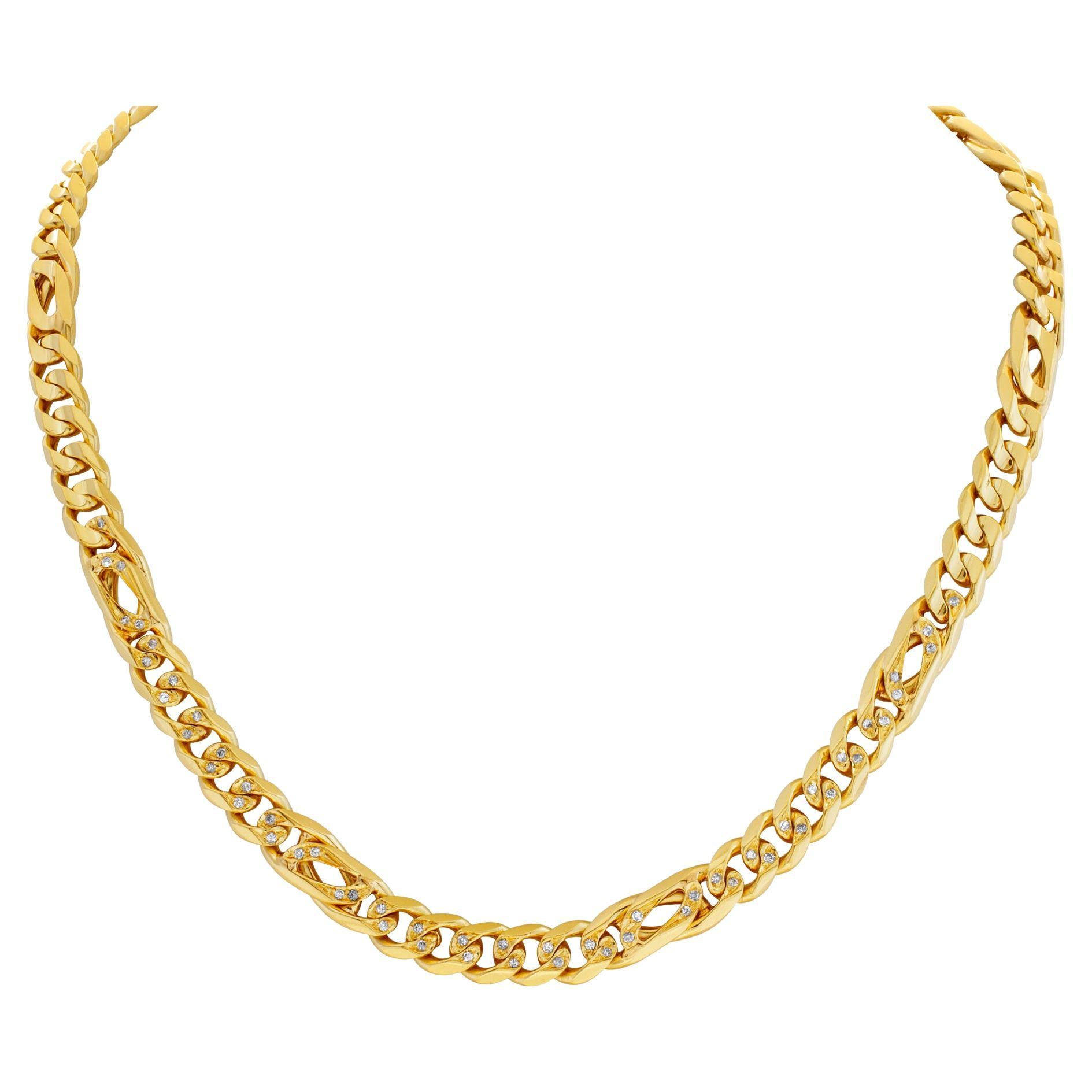Roman Yellow Gold Coin Chain Necklace with Diamonds, circa 1980 For ...