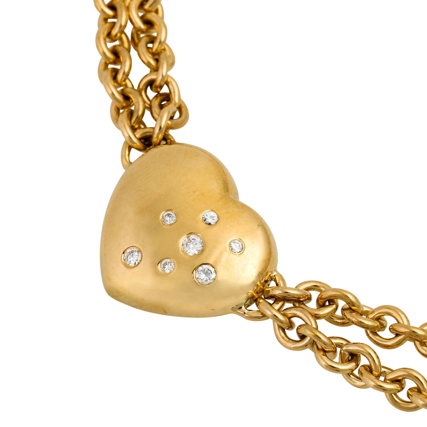 Necklace 'Heart' with 7 Diamonds For Sale at 1stDibs