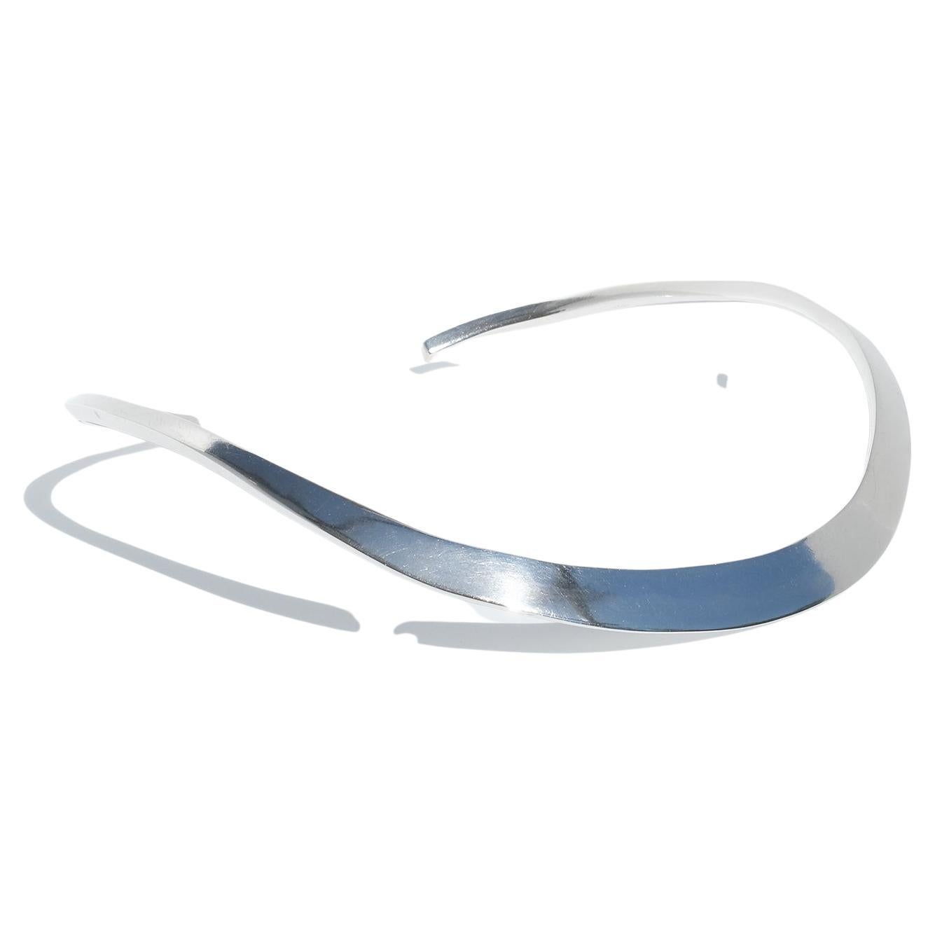 Silver Necklace with Green Enamel Made by Atelier Borgila, 1958 For ...