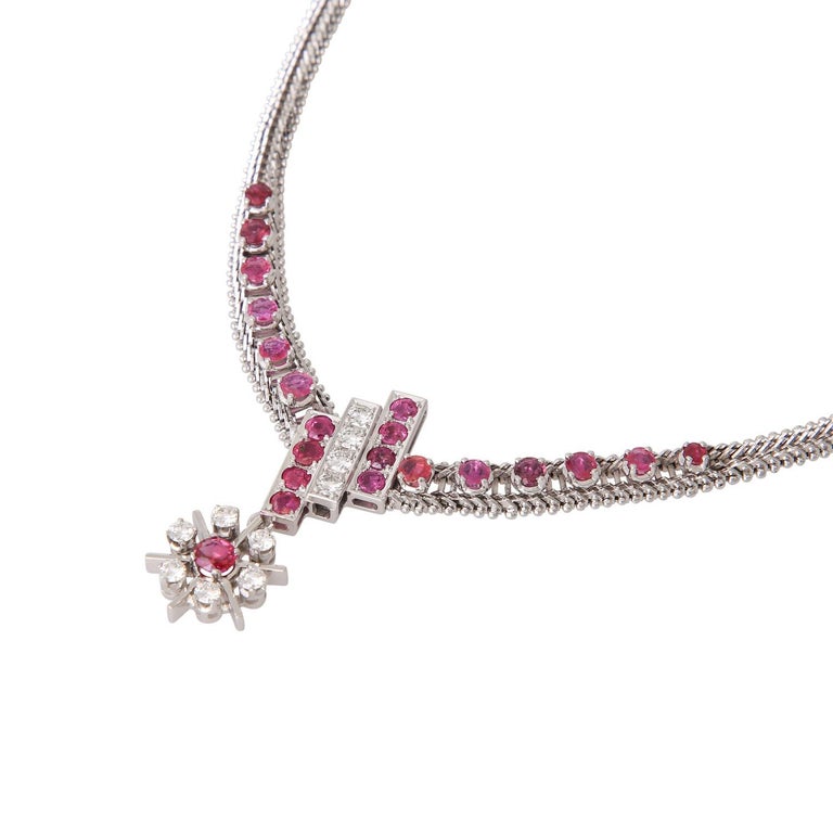 Necklace Set with 10 Brilliant-Cut Diamonds, Total Approx. 1 Ct For ...