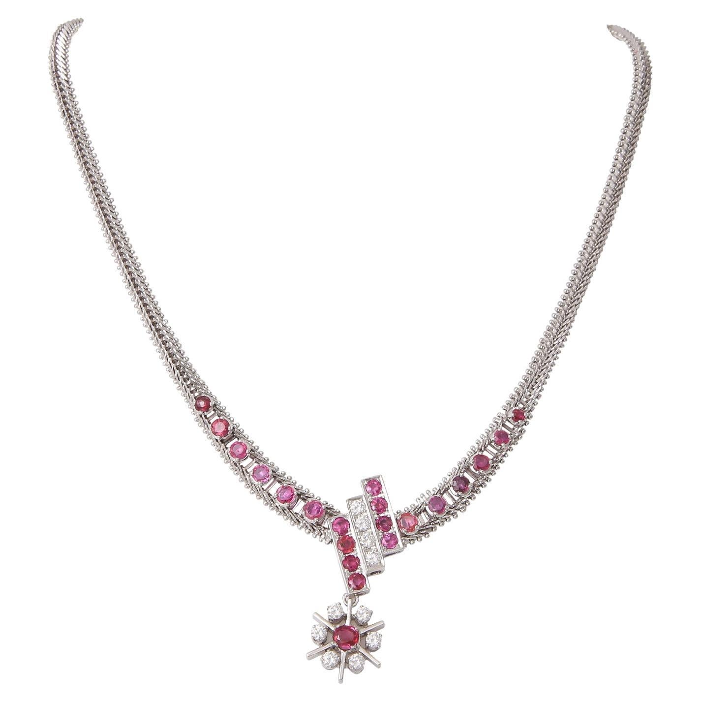 Diamond Necklace 9.17ct Baguette Cut Diamonds and 17.06ct Brilliant Cut ...