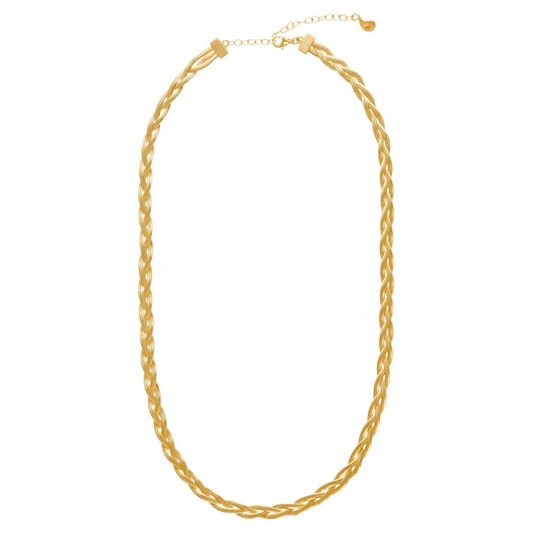 Necklace Slim Braid Liquid Minimal Snake Chain 18 Karat Gold-Plated ...