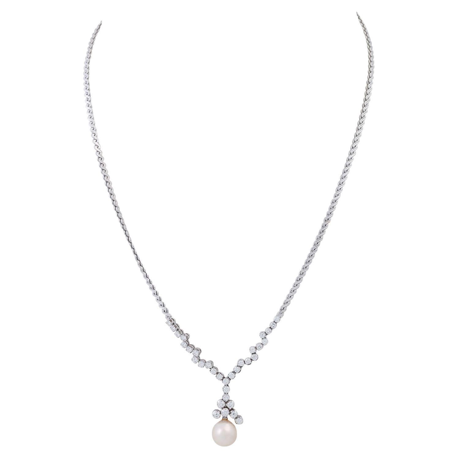 Drop Pearl Necklace For Sale at 1stDibs