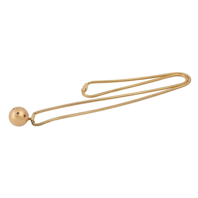 Necklace with Ball Pendant For Sale at 1stDibs