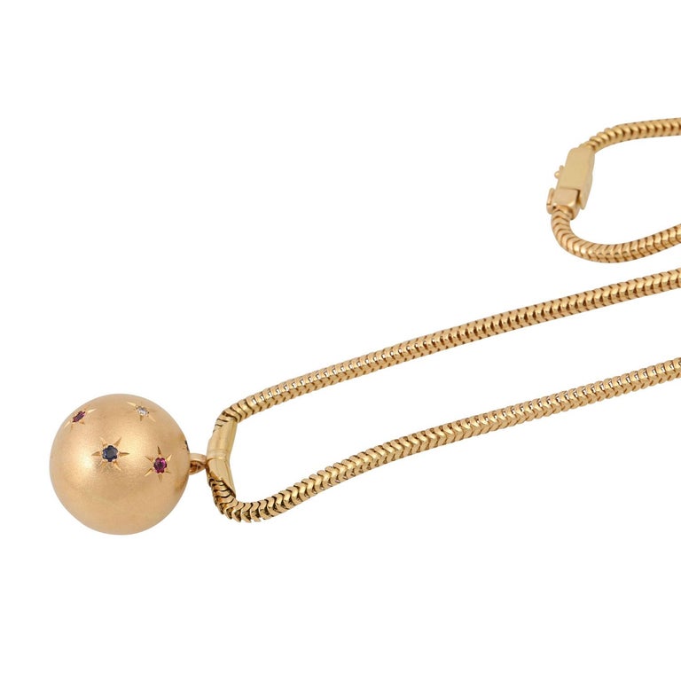 Necklace with Ball Pendant For Sale at 1stDibs