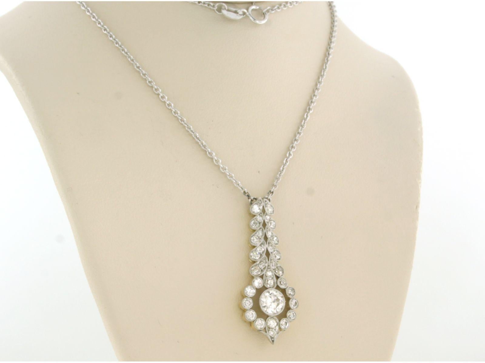 Necklace with diamonds 950 platinum and 18k yellow gold For Sale at 1stDibs