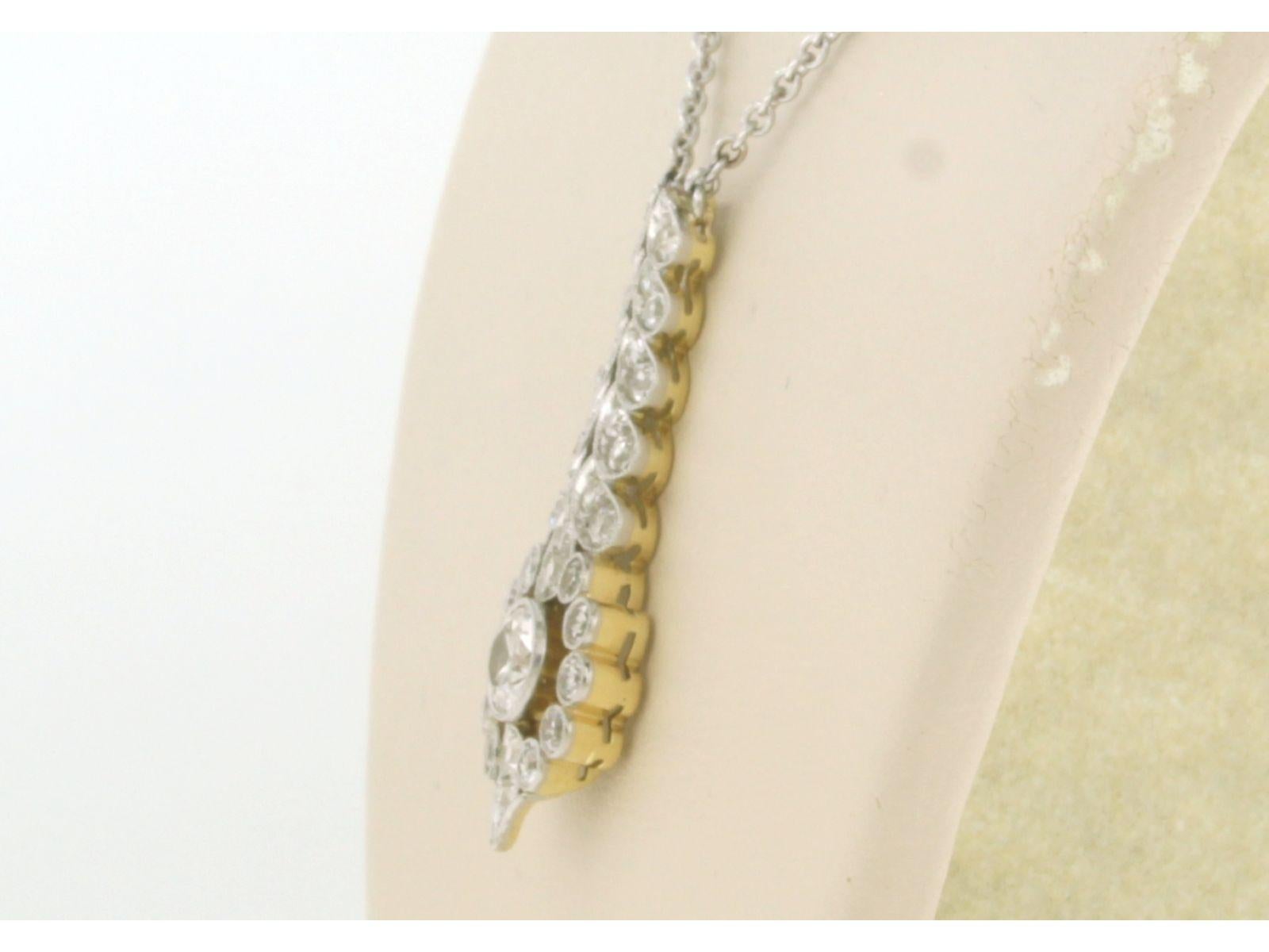 Necklace with diamonds 950 platinum and 18k yellow gold For Sale at 1stDibs