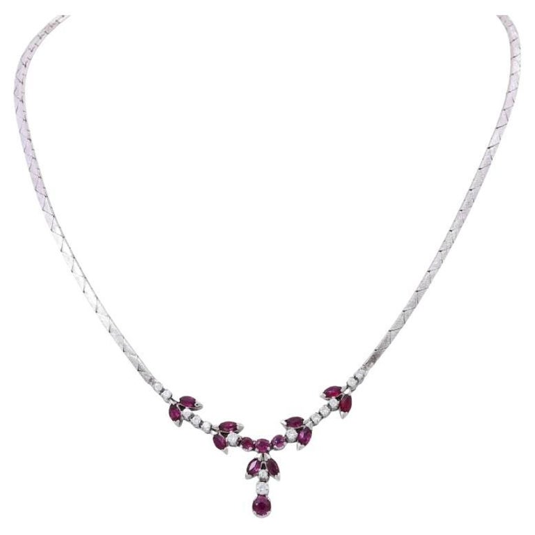 Necklace with Fine Rubies and Diamonds For Sale at 1stDibs