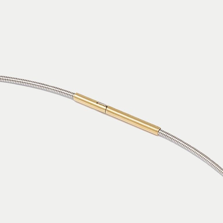 Necklace with Gem, 18k and Surgical Steel For Sale at 1stDibs