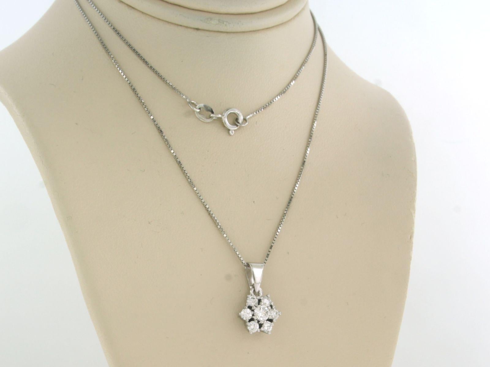 Necklace with pendant and diamonds 18k white gold For Sale at 1stDibs