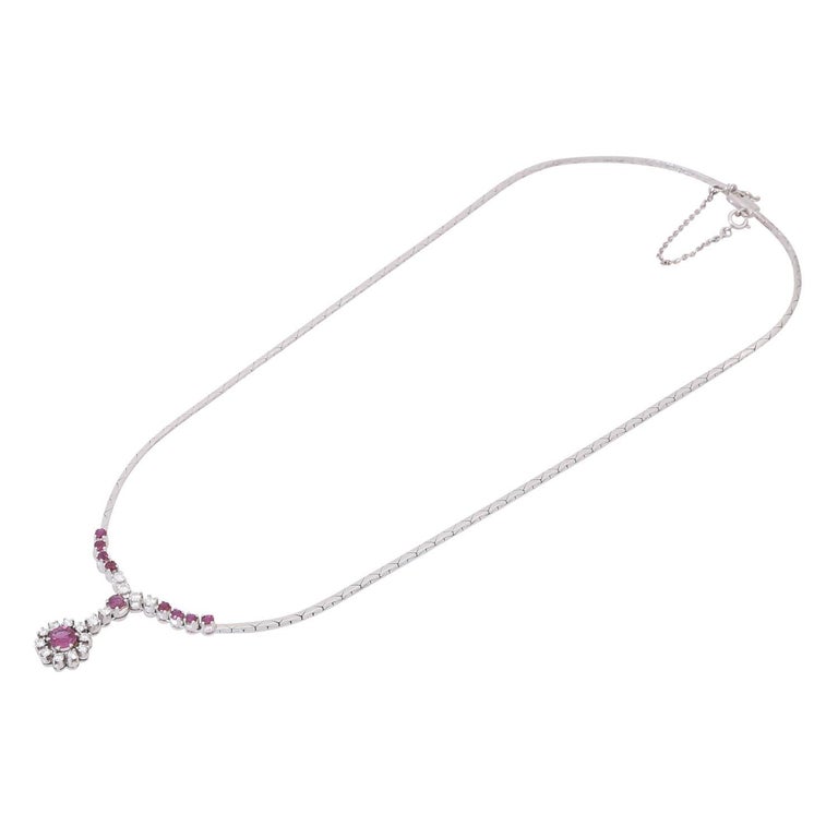 Necklace with Rubies and Diamonds For Sale at 1stDibs