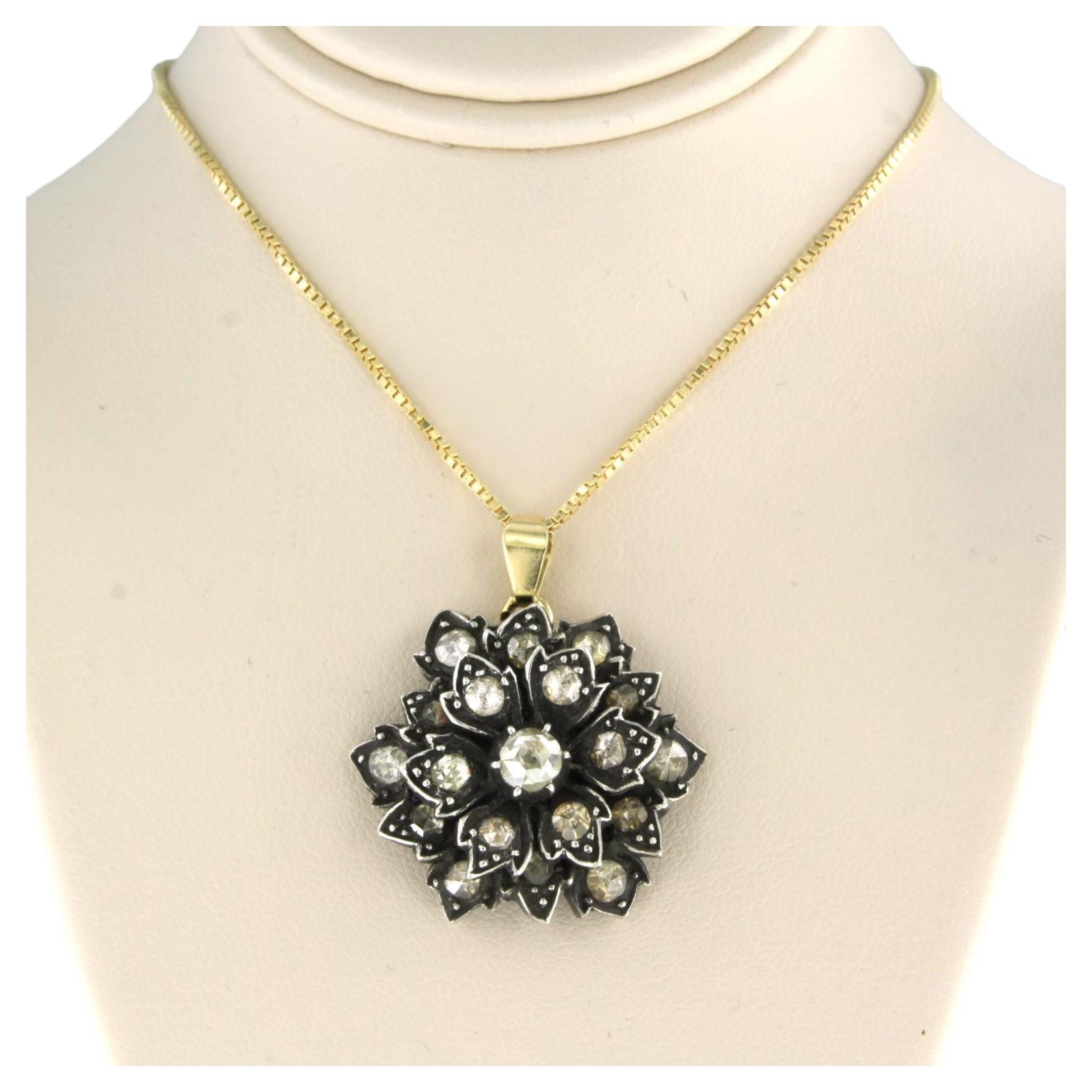 Chain with pendant set with amethyst 14k yellow gold 60 cm long For ...