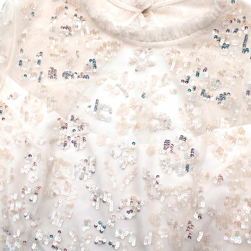 Needle and Thread Ivory Mesh Sequin Embellished Bridal Gown - Size US ...