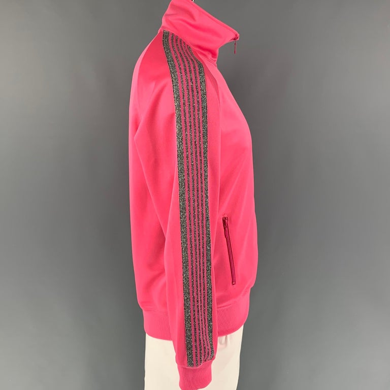 NEEDLES Size L Pink Silver Polyester Zip Up Track Jacket For Sale at ...