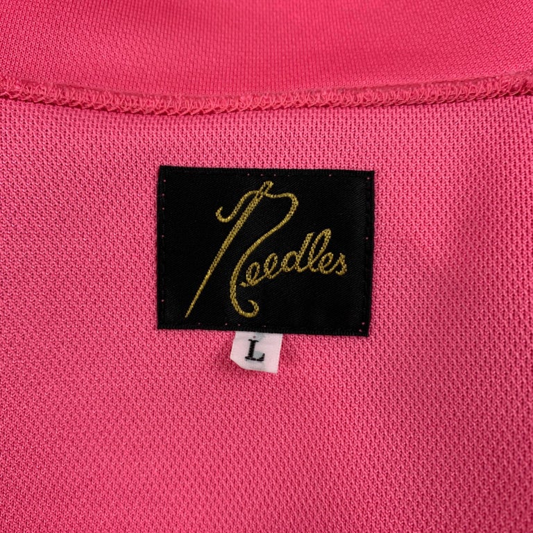 NEEDLES Size L Pink Silver Polyester Zip Up Track Jacket For Sale at ...