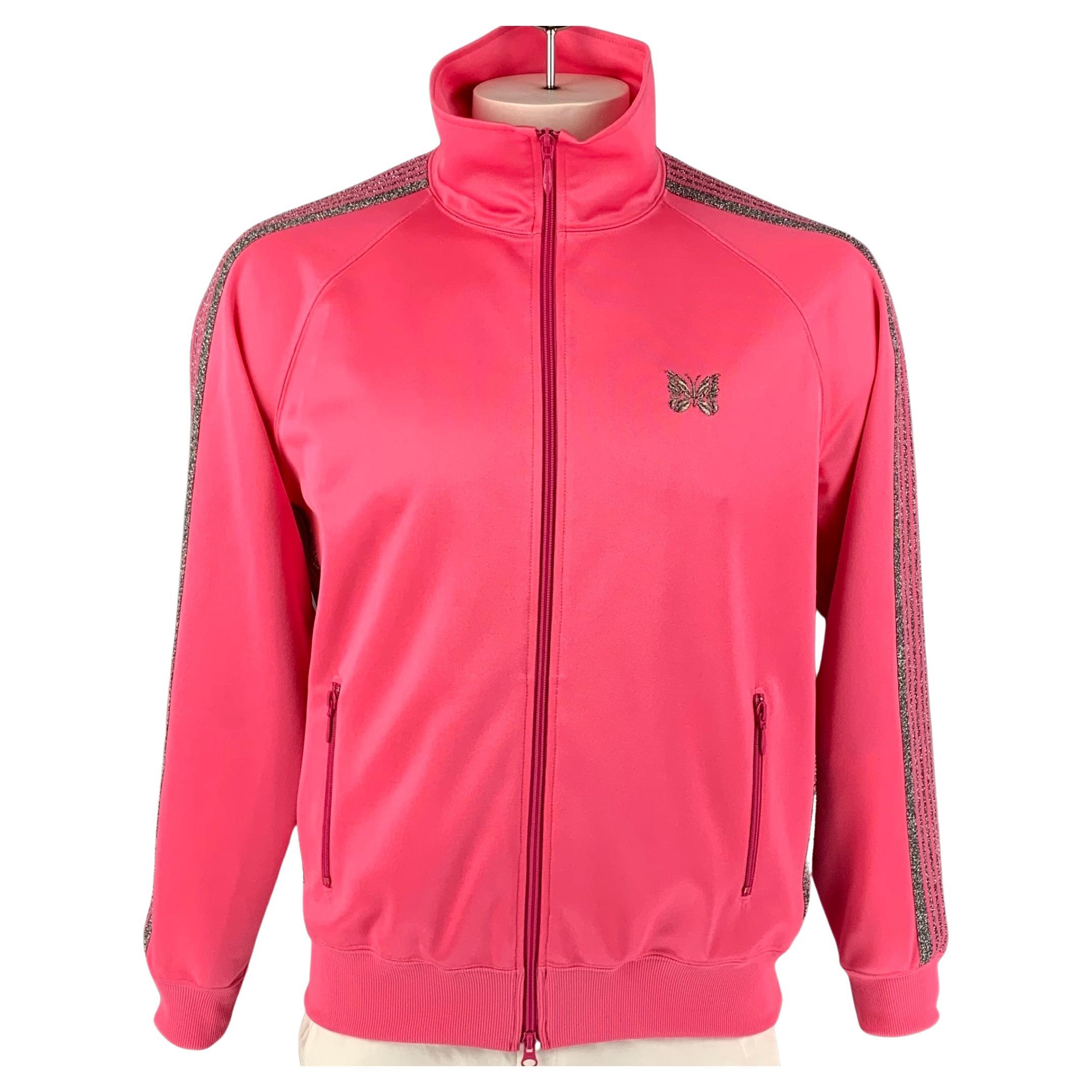 NEEDLES Size L Pink Silver Polyester Zip Up Track Jacket For Sale at ...