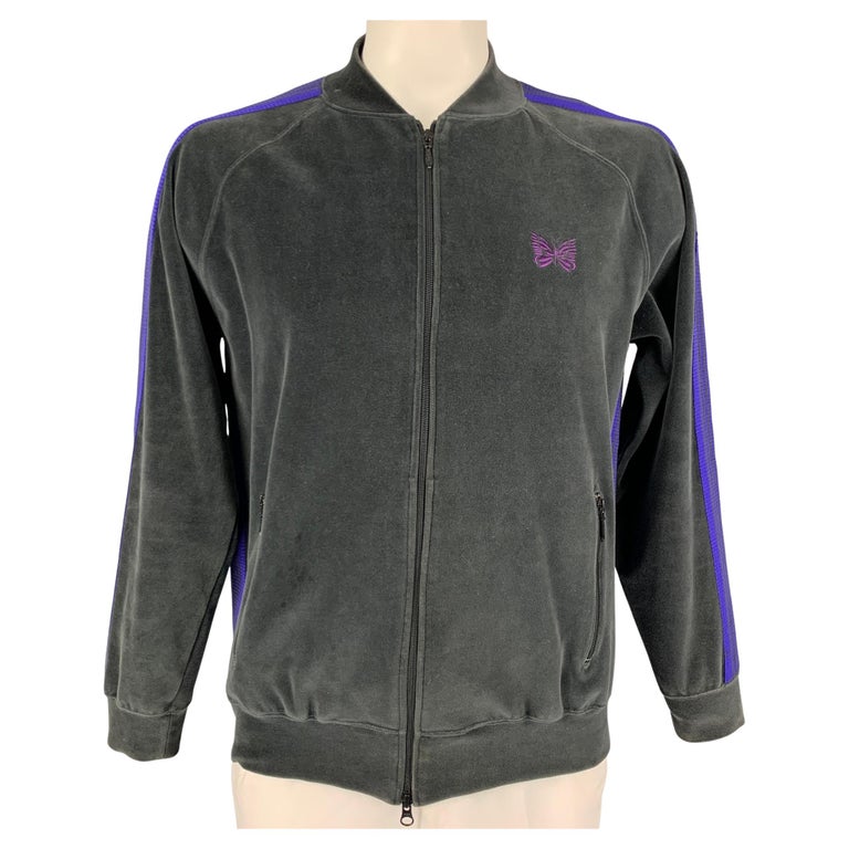 NEEDLES Size XL Charcoal Purple Textured Cotton Polyester Jacket For ...