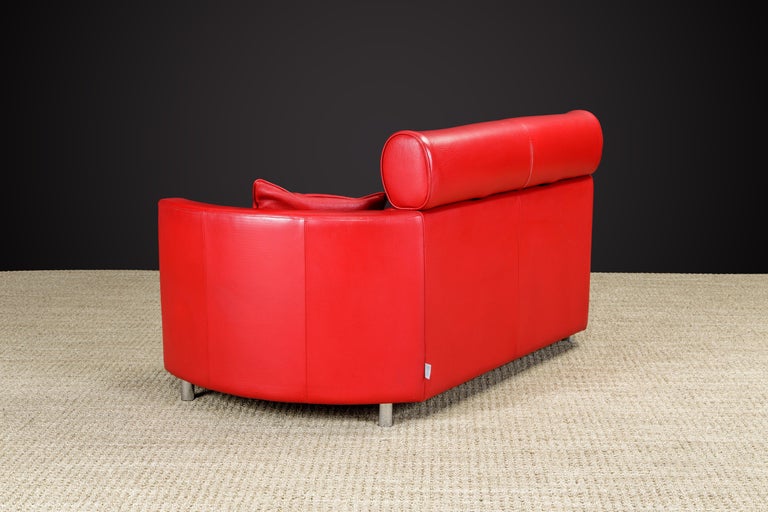 'Negresco' Post-Modern Adjustable Leather Loveseat by Bernard Massot ...