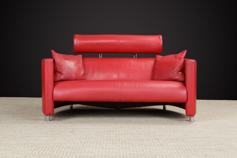 'Negresco' Post-Modern Adjustable Leather Loveseat by Bernard Massot ...