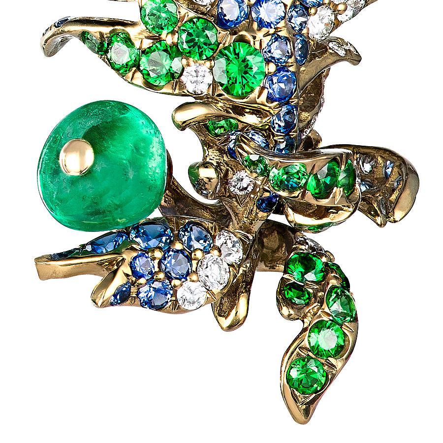 Neha Dani Emerald, Blue Sapphire, Tsavorite Garnet, Diamond Quetzal ...