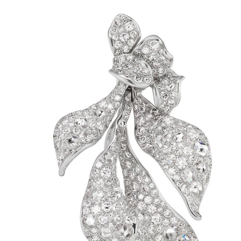 Neha Dani White Diamonds in White Gold Neptune Drop Earrings For Sale ...