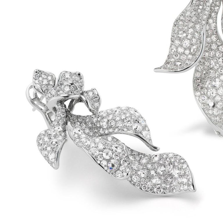 Neha Dani White Diamonds in White Gold Neptune Drop Earrings For Sale ...