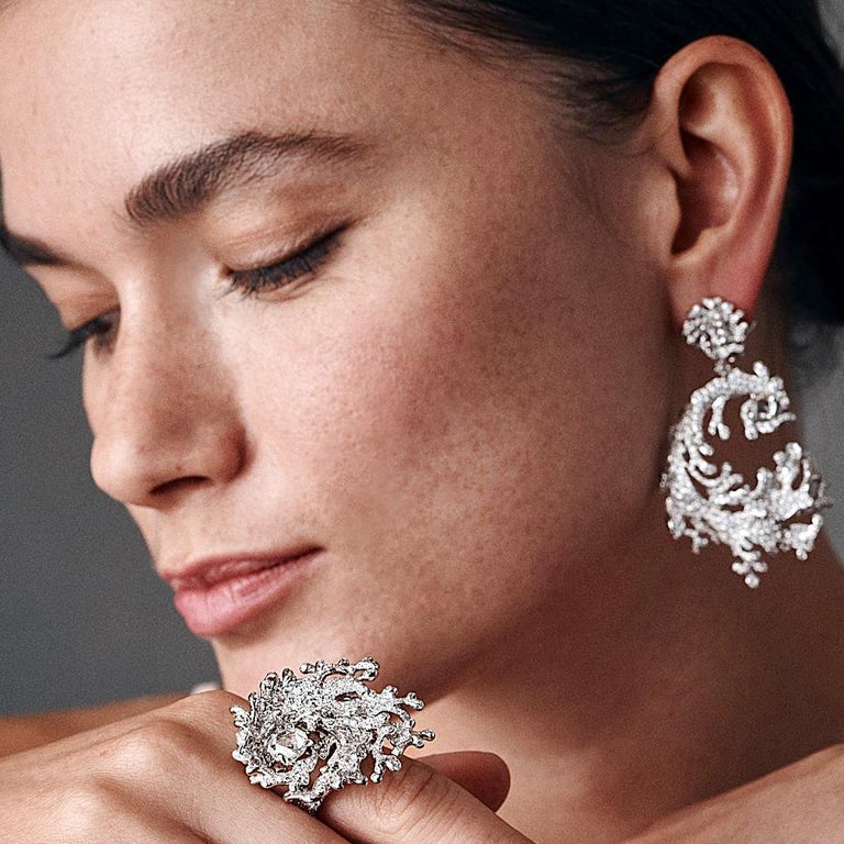 Neha Dani White Diamonds Set in White Gold Nerida Ring For Sale at 1stDibs