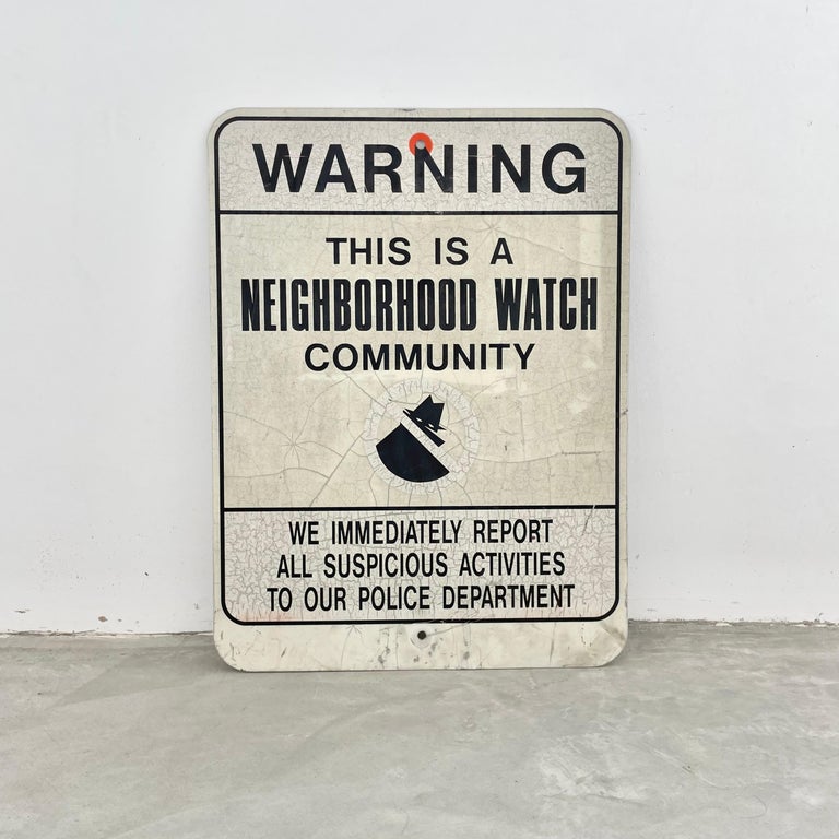 Neighborhood Watch Street Sign, 1980s USA For Sale at 1stDibs