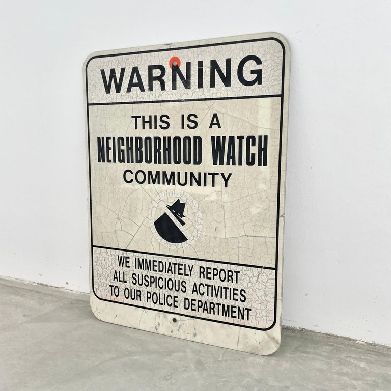 Neighborhood Watch Street Sign, 1980s USA For Sale at 1stDibs
