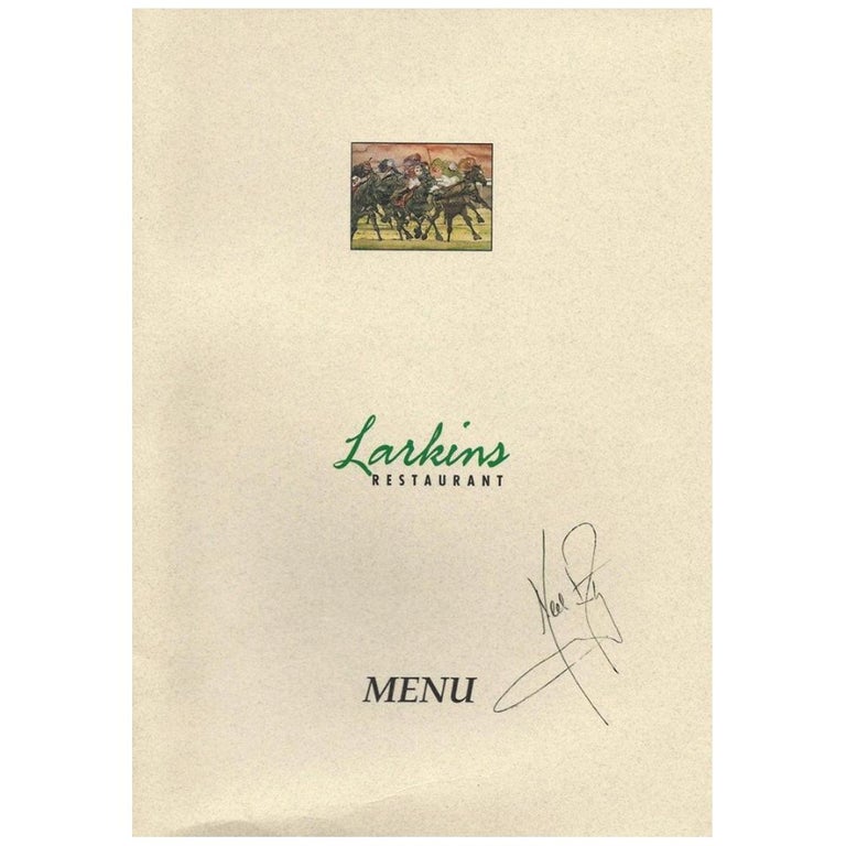 Neil Armstrong Original Autographed Dinner Menu, 1997 For Sale at ...