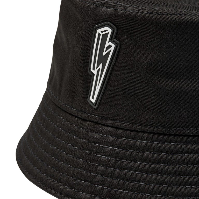 Neil Barrett Black Thunderbolt Bucket Hat For Sale at 1stDibs
