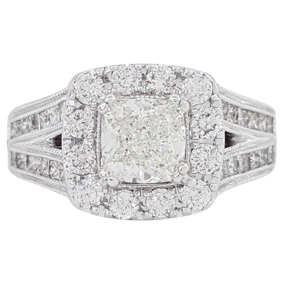 Neil Lane Couture Design Emerald-Cut Diamond, Platinum Ring For Sale at ...