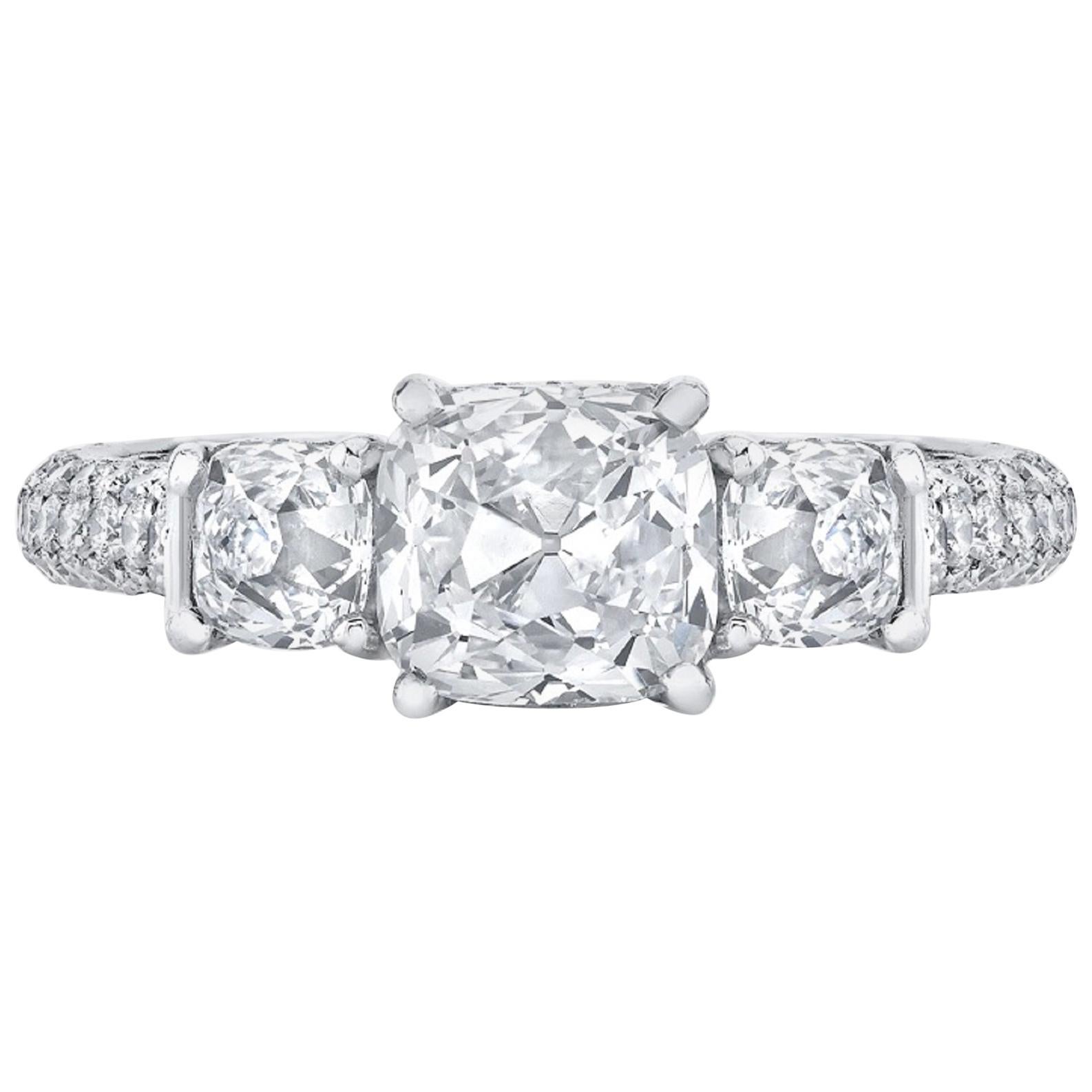 Neil Lane Couture Design Round Brilliant-Cut Diamond, Platinum Ring For ...