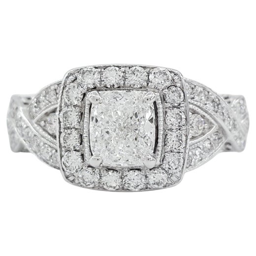 Neil Lane Princess Cut Diamond Engagement Ring 1.38 Carat in 14 Karat ...