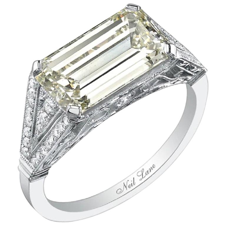 Neil Lane Custom Made 3.01 Carat Radiant Cut Diamond Platinum ...