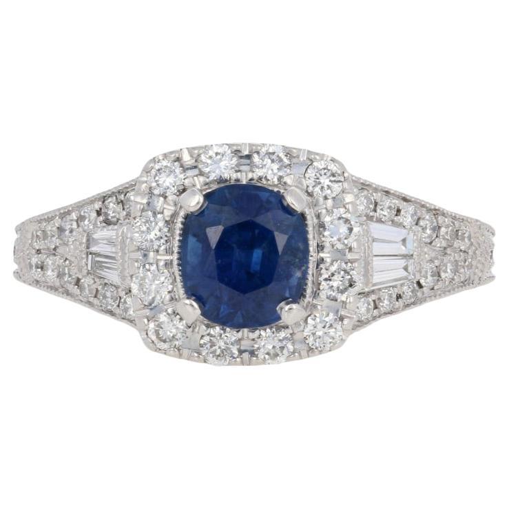 Neil Lane Diamond Halo Engagement Ring and Wedding Band - White Gold ...