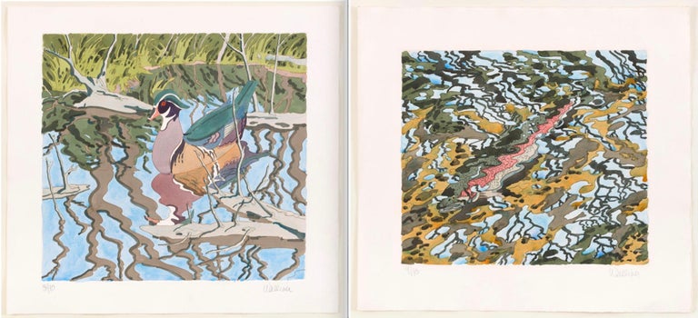 Neil Welliver - Trout and Reflected Tree and Wood Duck (2 prints) at ...