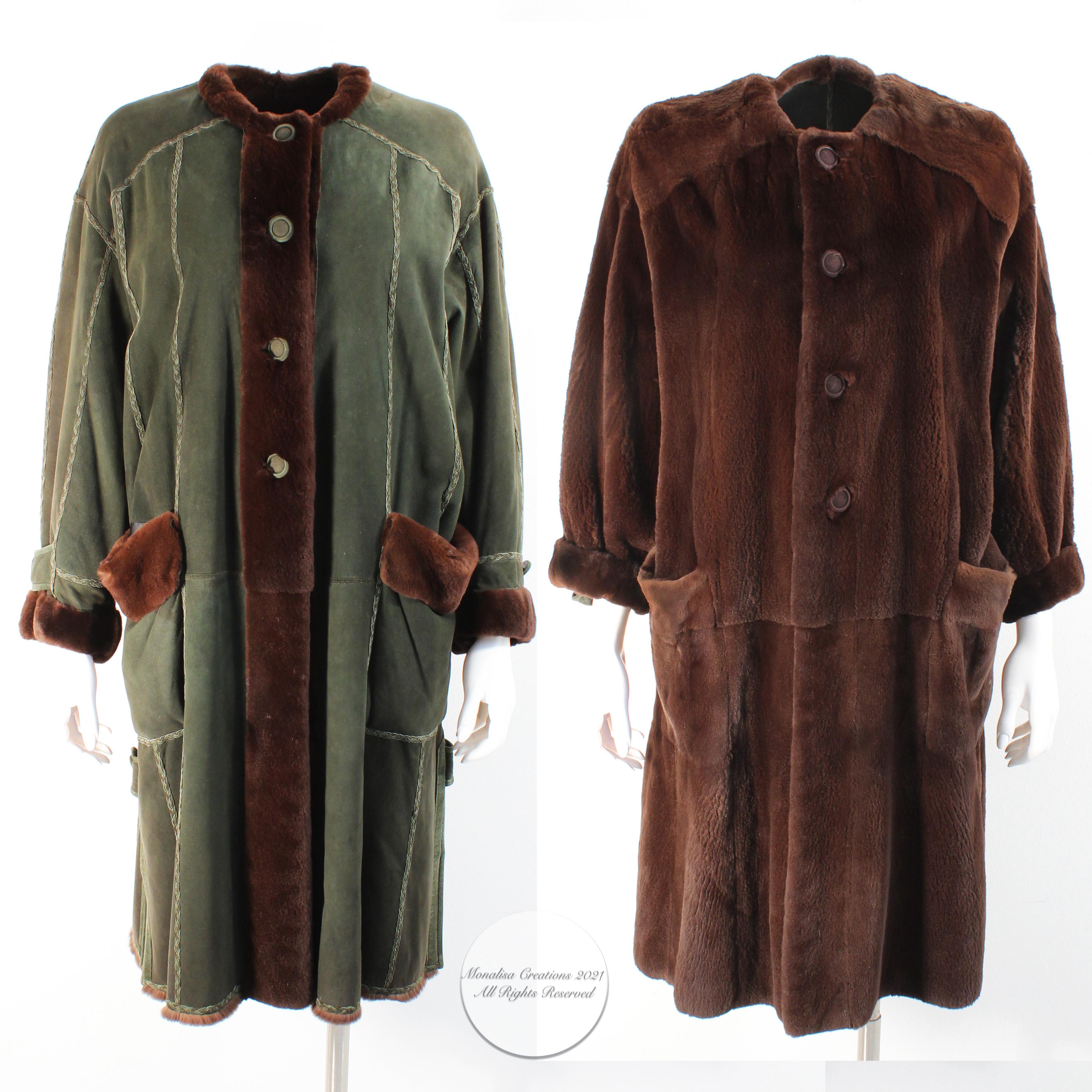 Neiman Marcus Coat Shaved Mink Reversible Shearling with Shrug 2pc Set ...