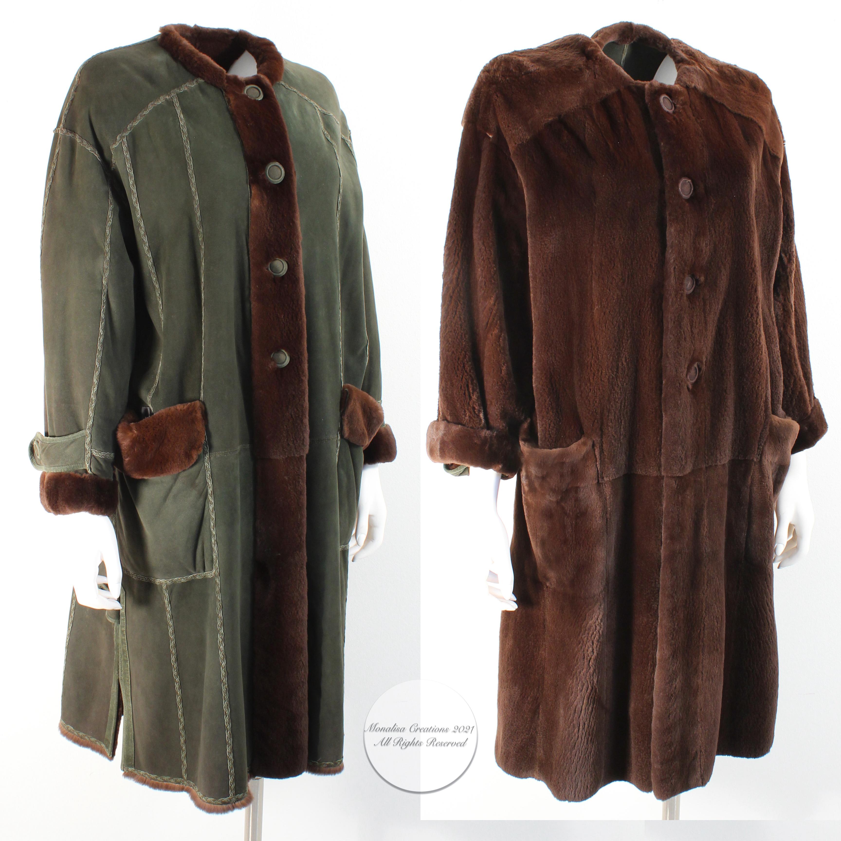 Neiman Marcus Coat Shaved Mink Reversible Shearling with Shrug 2pc Set ...
