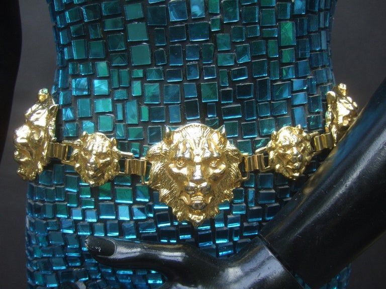 Neiman Marcus Italian Gilt Metal Lion Medallion Link Belt c 1980s at ...