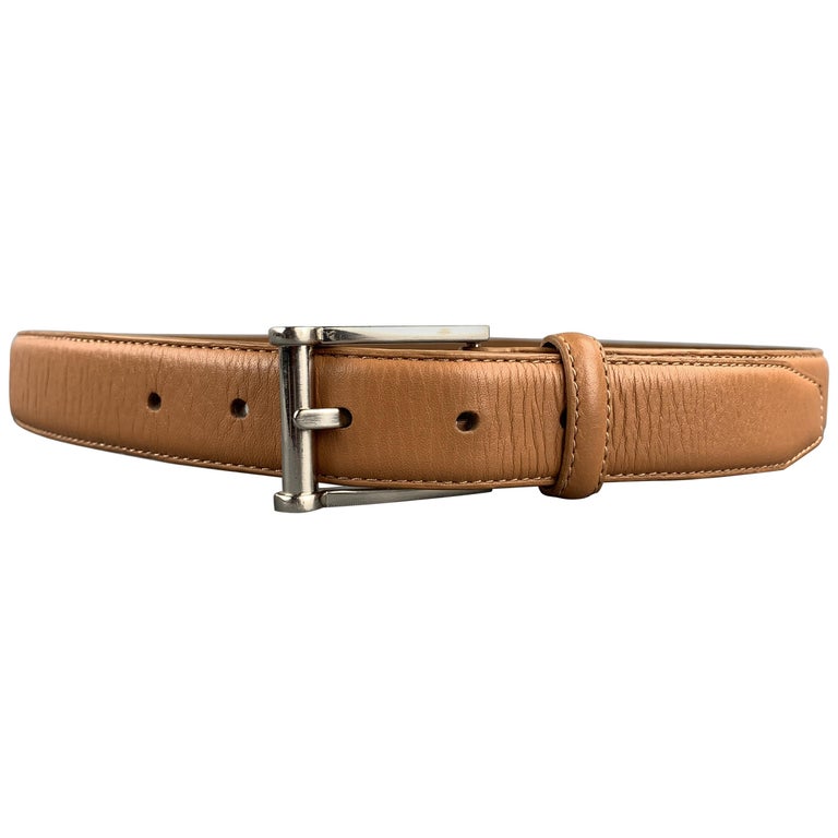 NEIMAN MARCUS Size 32 Tan Leather Belt at 1stDibs