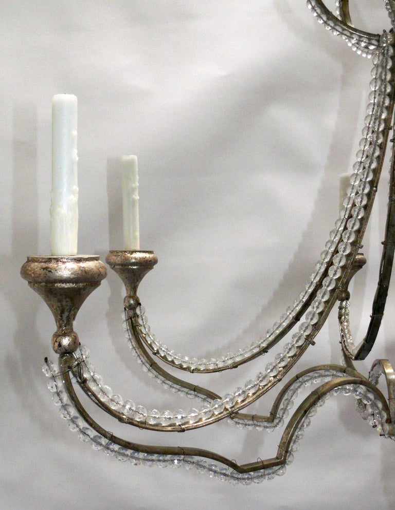 Neirmann Weeks Milan Silver Leaf Chandelier For Sale at 1stDibs