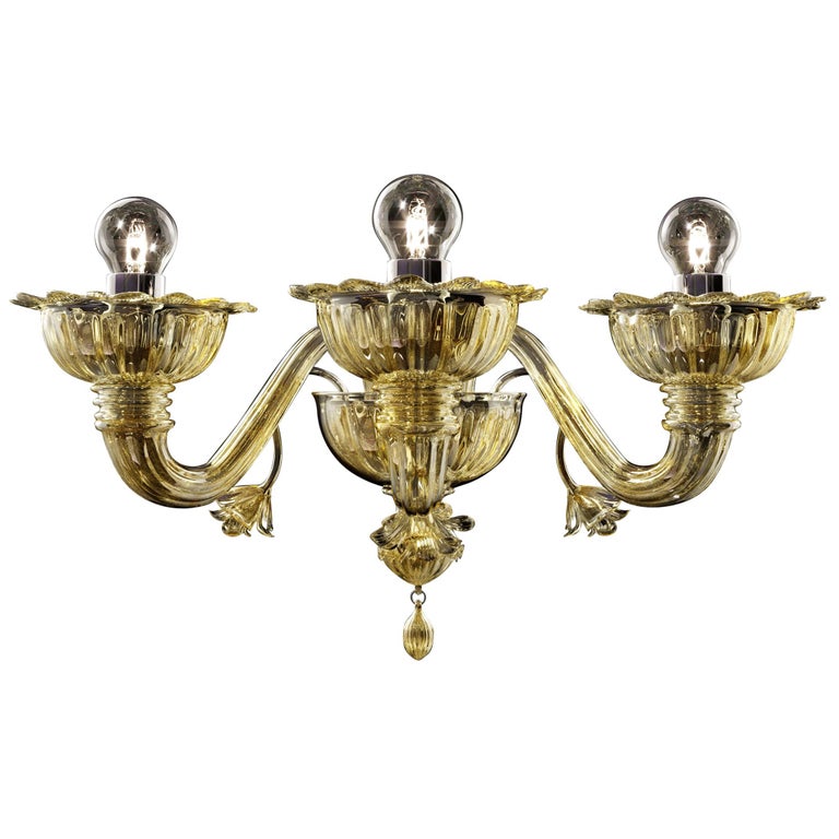 Customizable Nekhel 5705 02 Wall Scone in Glass, by Barovier&Toso For ...