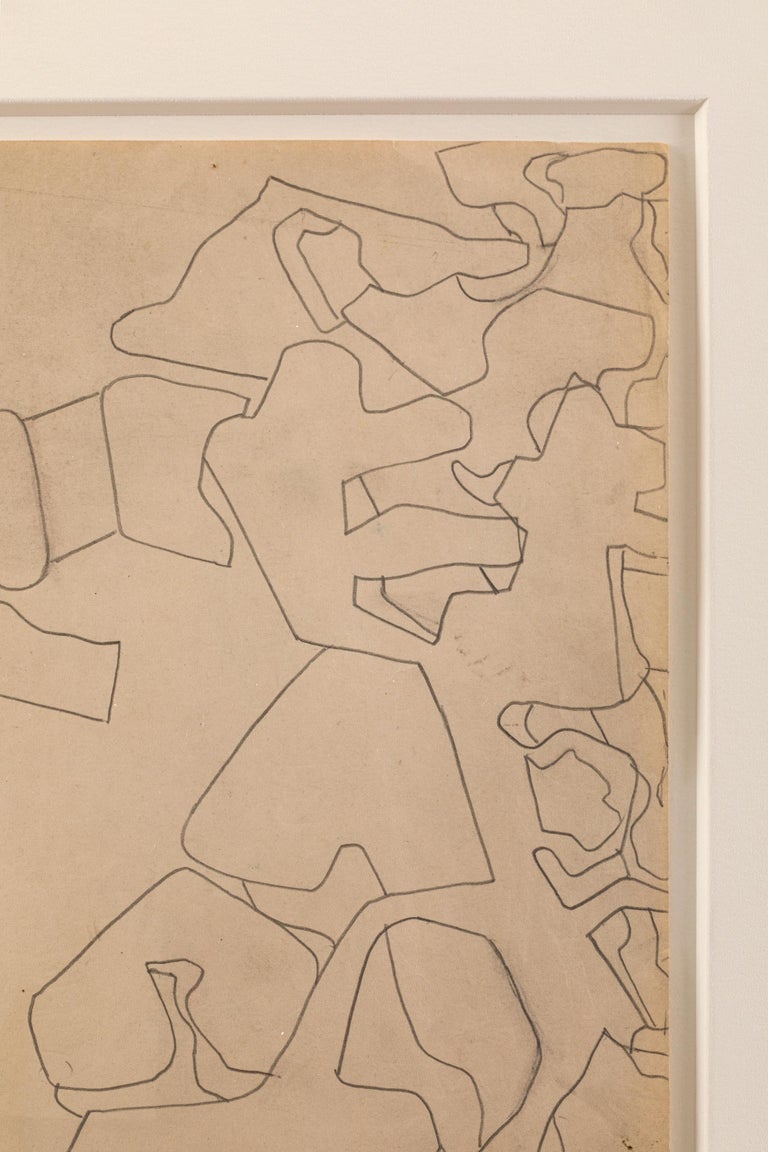 Nell Blaine Pencil Drawing on Paper, USA, 1940s For Sale at 1stDibs